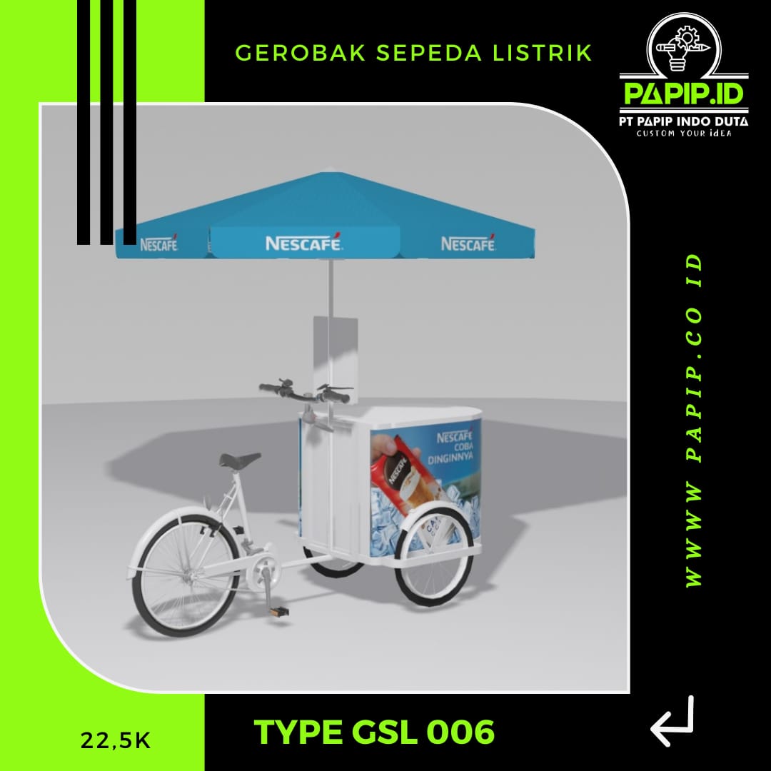 Gerobak Sepeda Listrik Type GSL 006 - PAPIP.CO.ID - CUSTOM YOUR IDEA
